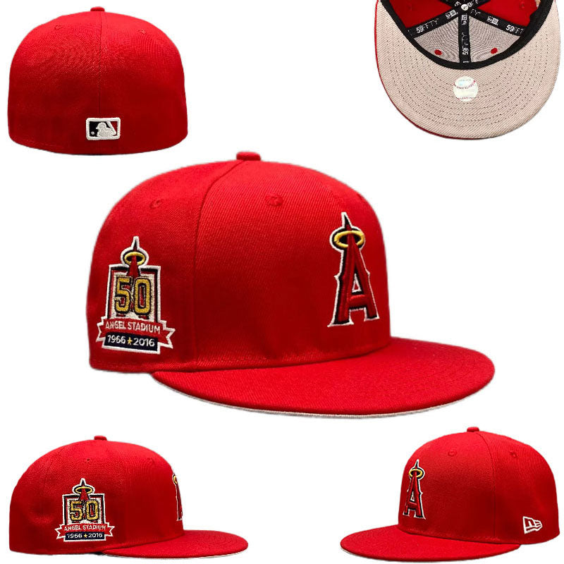 Los Angeles Angels 50th Anniversary Angel Stadium Hat with Beige Under ...