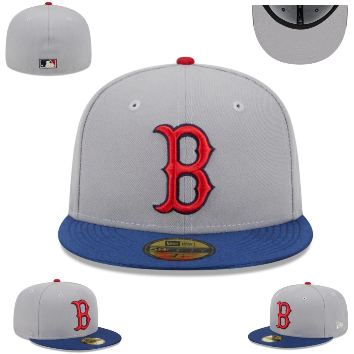 Boston Red Sox Gray and Blue Fitted Cap for MLB Fans – Evo Store