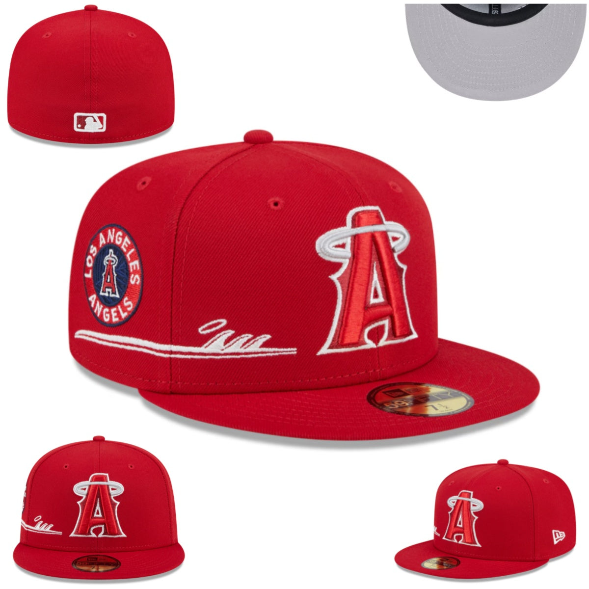 Los Angeles Angels Red Fitted Hat with Bold Team Logo and Side Patch – Evo Store