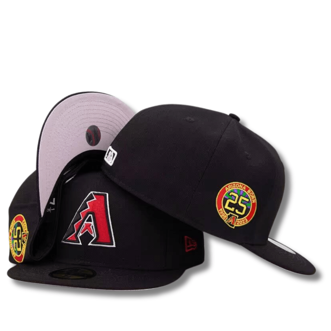 Arizona Diamondbacks 25th Anniversary Fitted Hat – Black with Side Pat ...